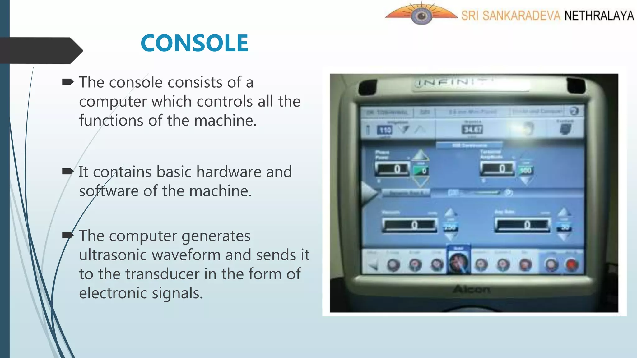Instumentation and machines in phacoemulsification | PPTX