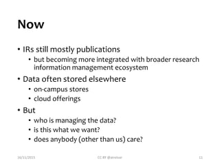 Instutional repositories and data | PPTX | Databases | Computer Software and Applications