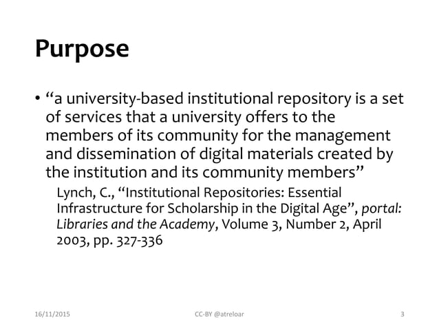 Instutional repositories and data | PPTX | Databases | Computer Software and Applications