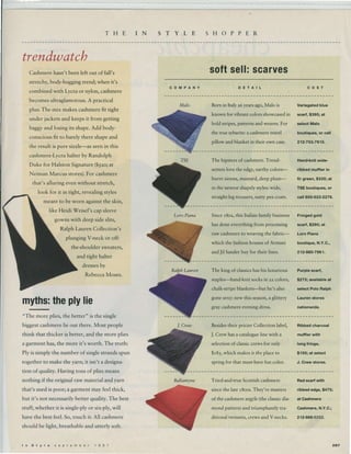 INSTYLE MAGAZINE "CASHMERE" FEATURE STORY, BY NANCY ANGIELLO | PDF