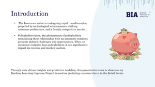 Insurance Churn Prediction Data Analysis Project | PPTX