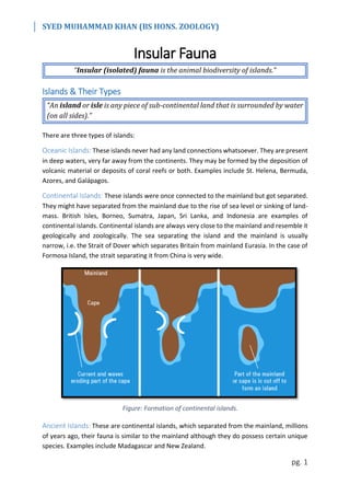 Insular Fauna | PDF