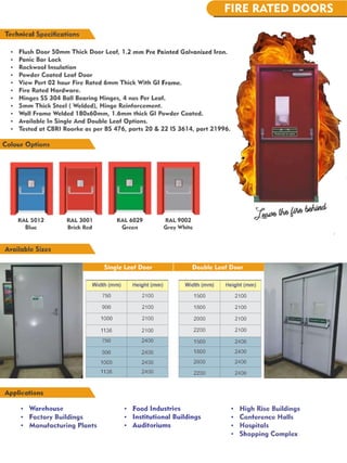 Insulated Fire Proof Door - EPACK Prefab | PPTX
