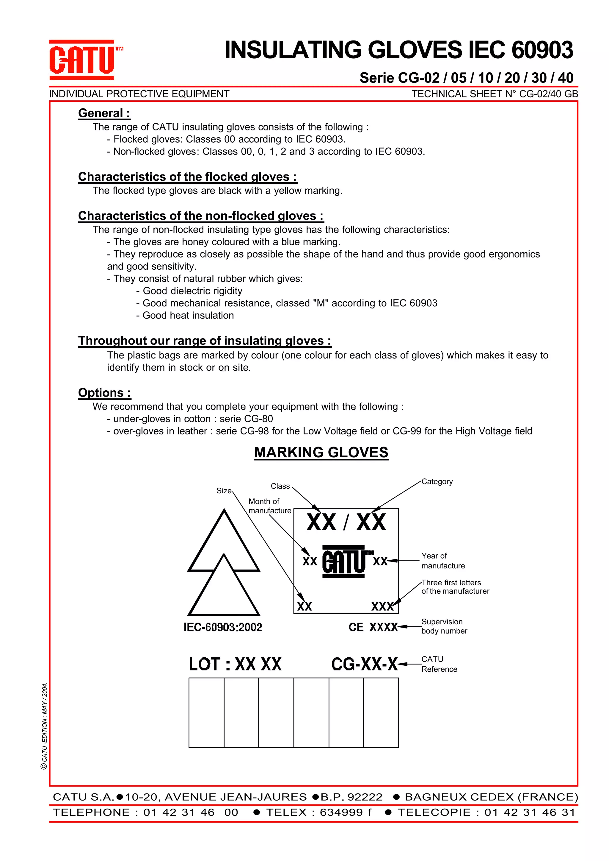 Insulating Gloves IEC 60903 - Catu Electrical Insulating Gloves | PDF