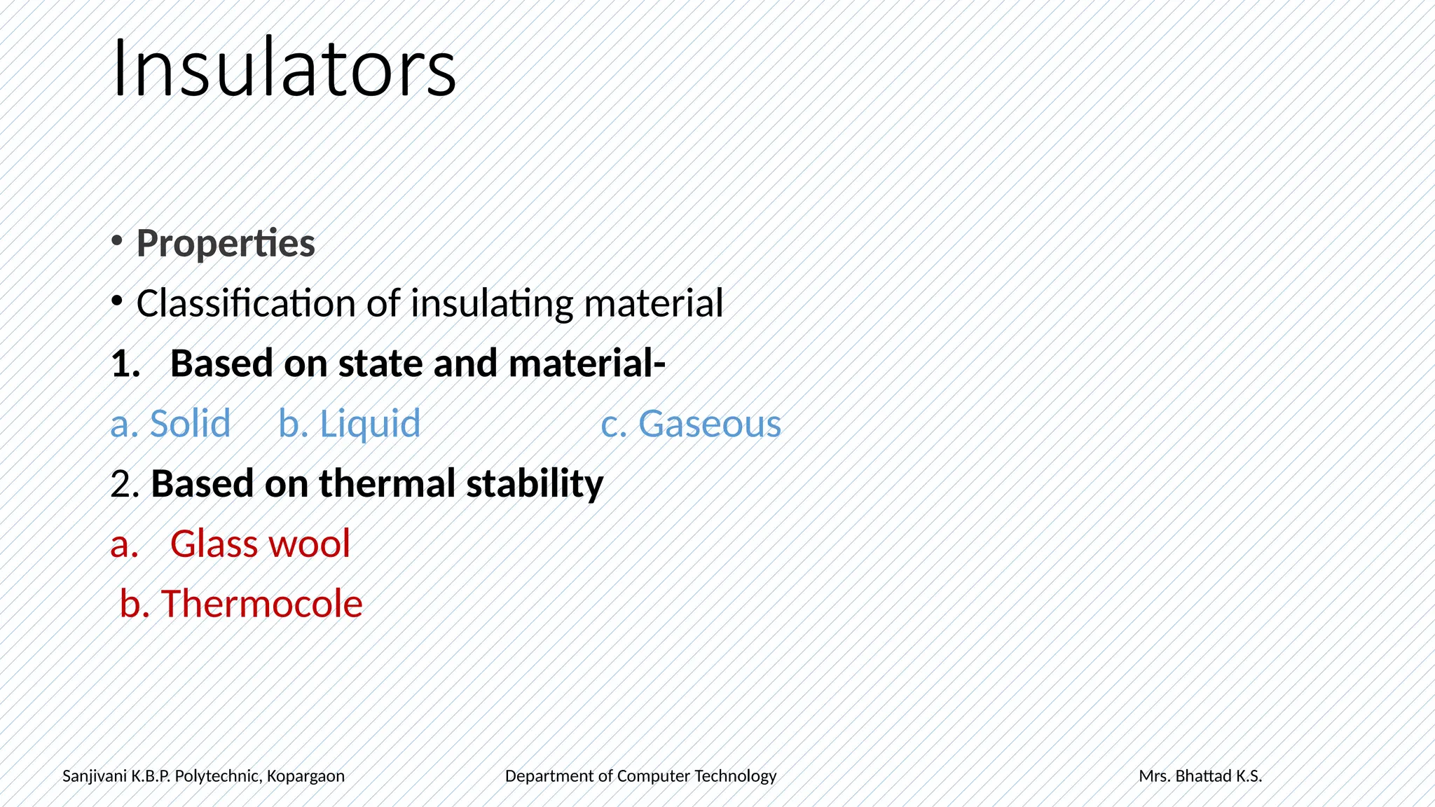 Insulators.pptx ..(Engineering Material) | PPTX