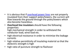 Insulators in the overhead transmission line | PPTX