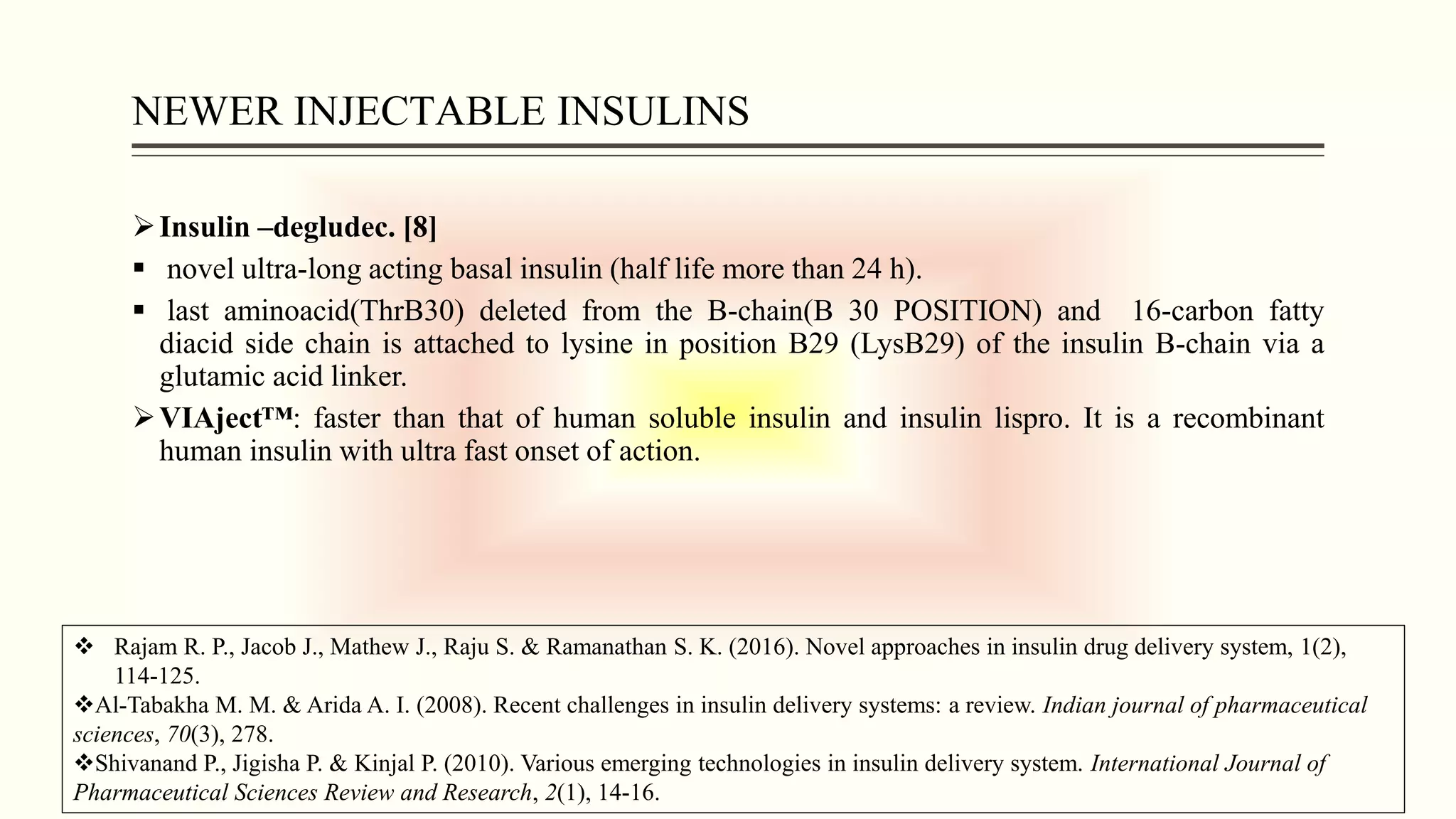 NOVEL APPROACHES TO DELIVER INSULIN | PPTX