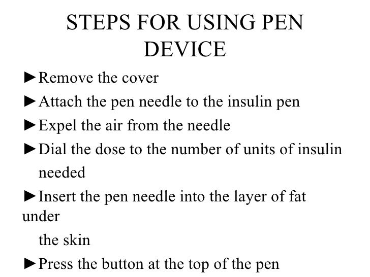 Insulin giving techniques