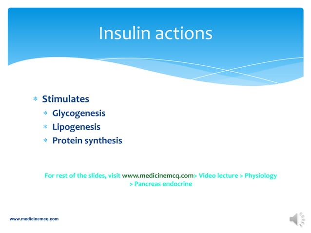 Insulin actions and receptors | PPTX