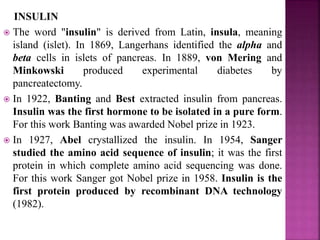 Pancreatic hormones Insulin and glucagon | PPTX