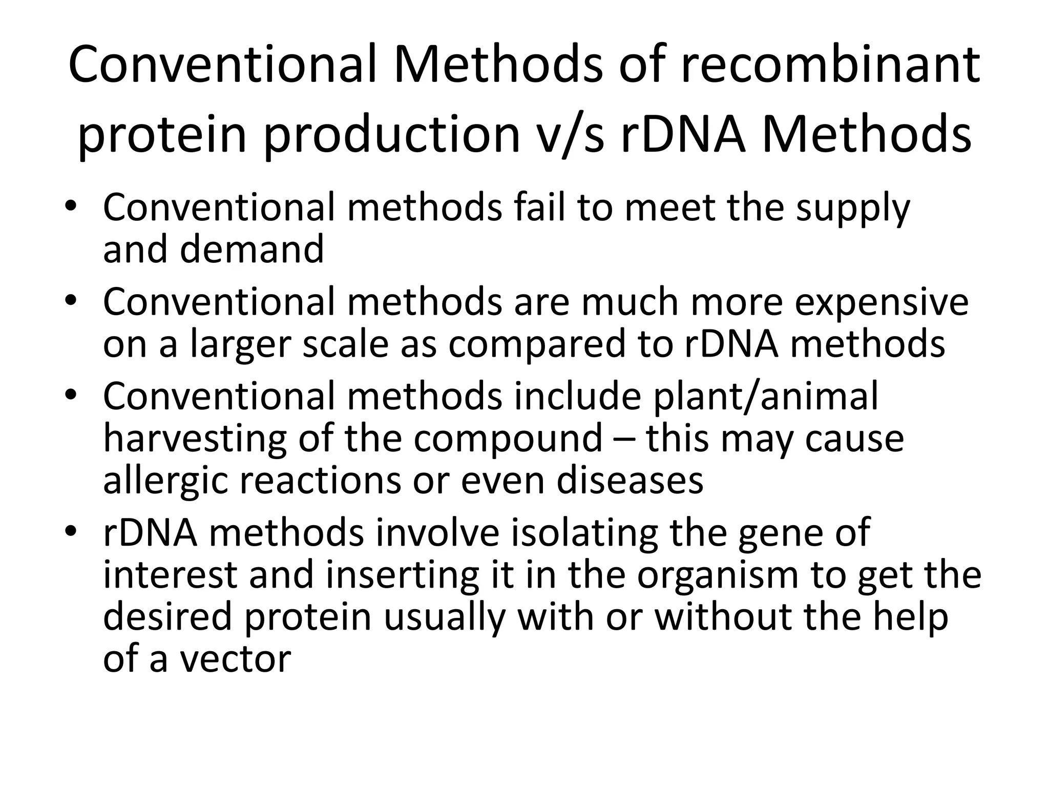 Insulin and HGH production using rDNA technology | PPTX