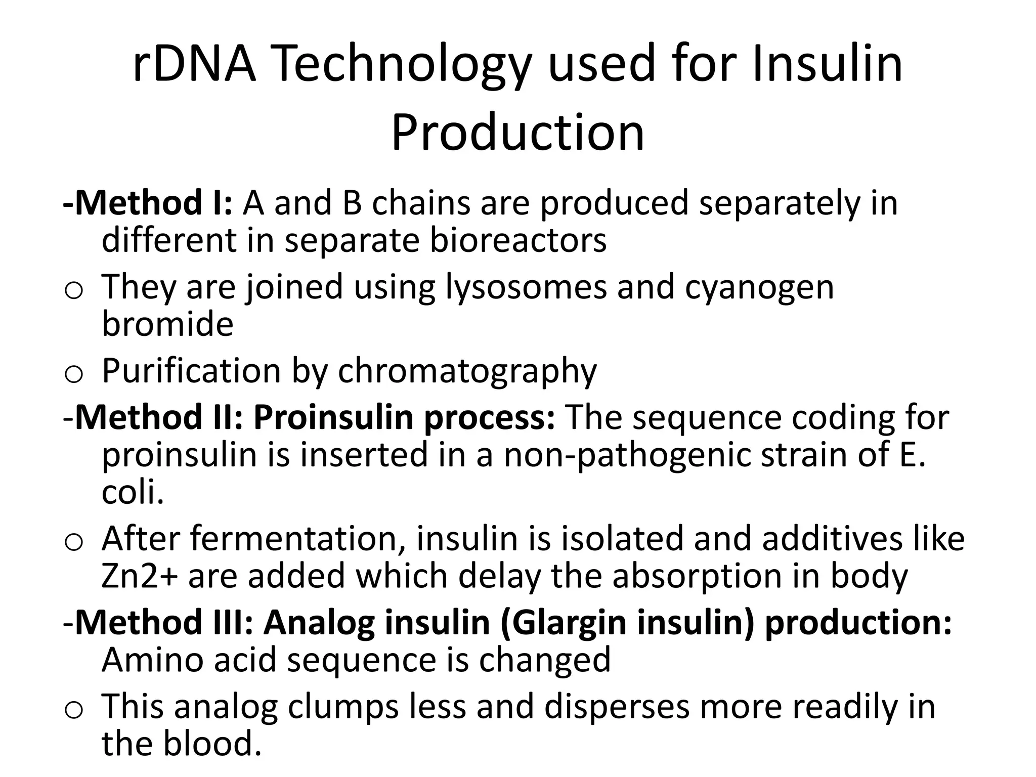 Insulin and HGH production using rDNA technology | PPTX
