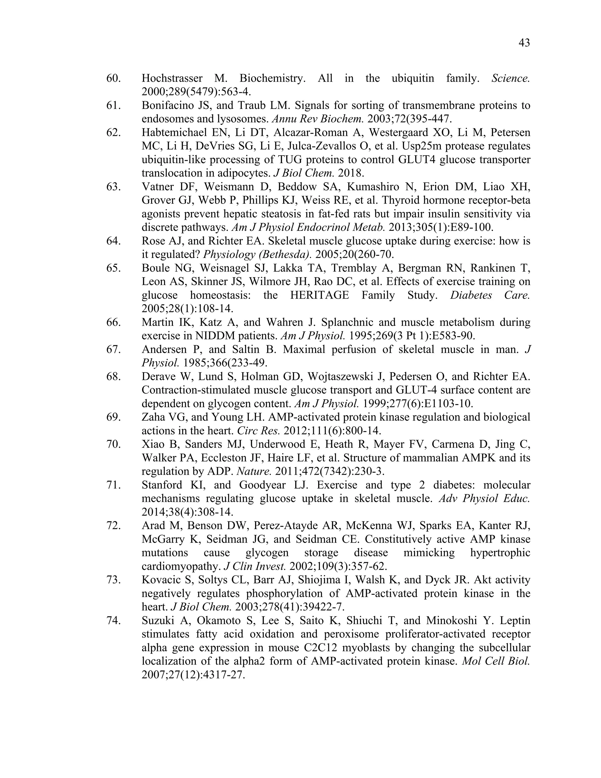 Insulin and non insulin dependent glut4 trafficking regulation by the ...