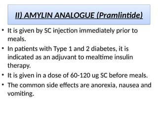 Insulin and oral hypogylcemics.ppt insulinex | PPTX