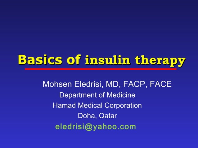 Basics of insulin therapy | PPT | Endocrine and Metabolic Diseases ...