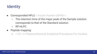 Recombinant Human Insulin : Manufacture & Quality Control | PDF