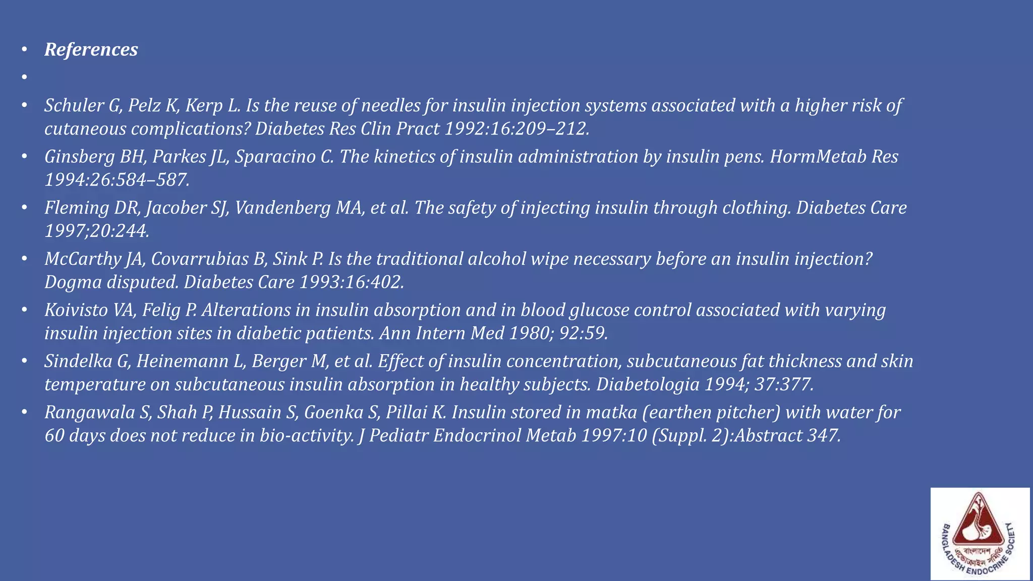 Insulin guideline of BES- Dr Selim | PPTX