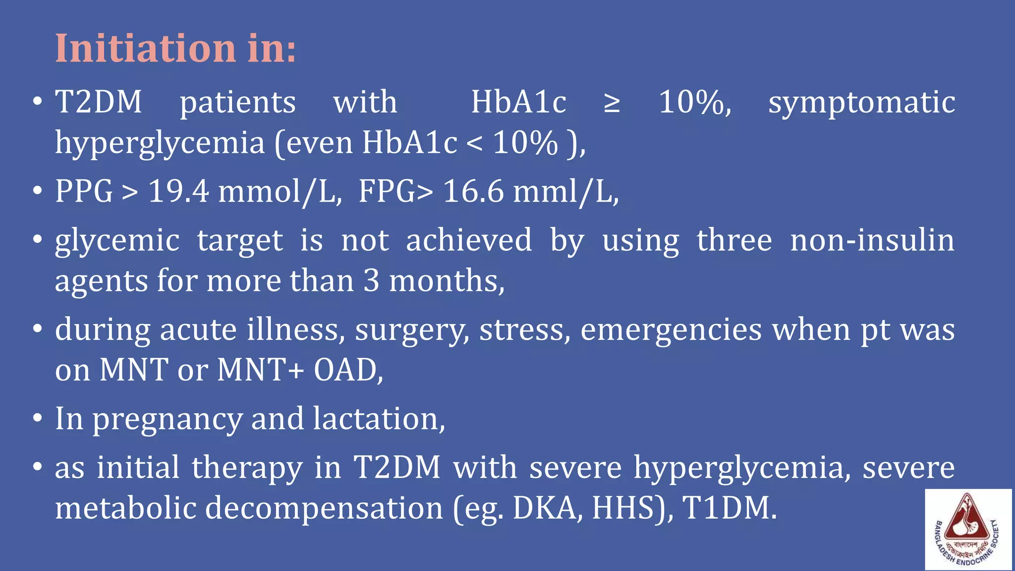 Insulin guideline of BES- Dr Selim | PPTX