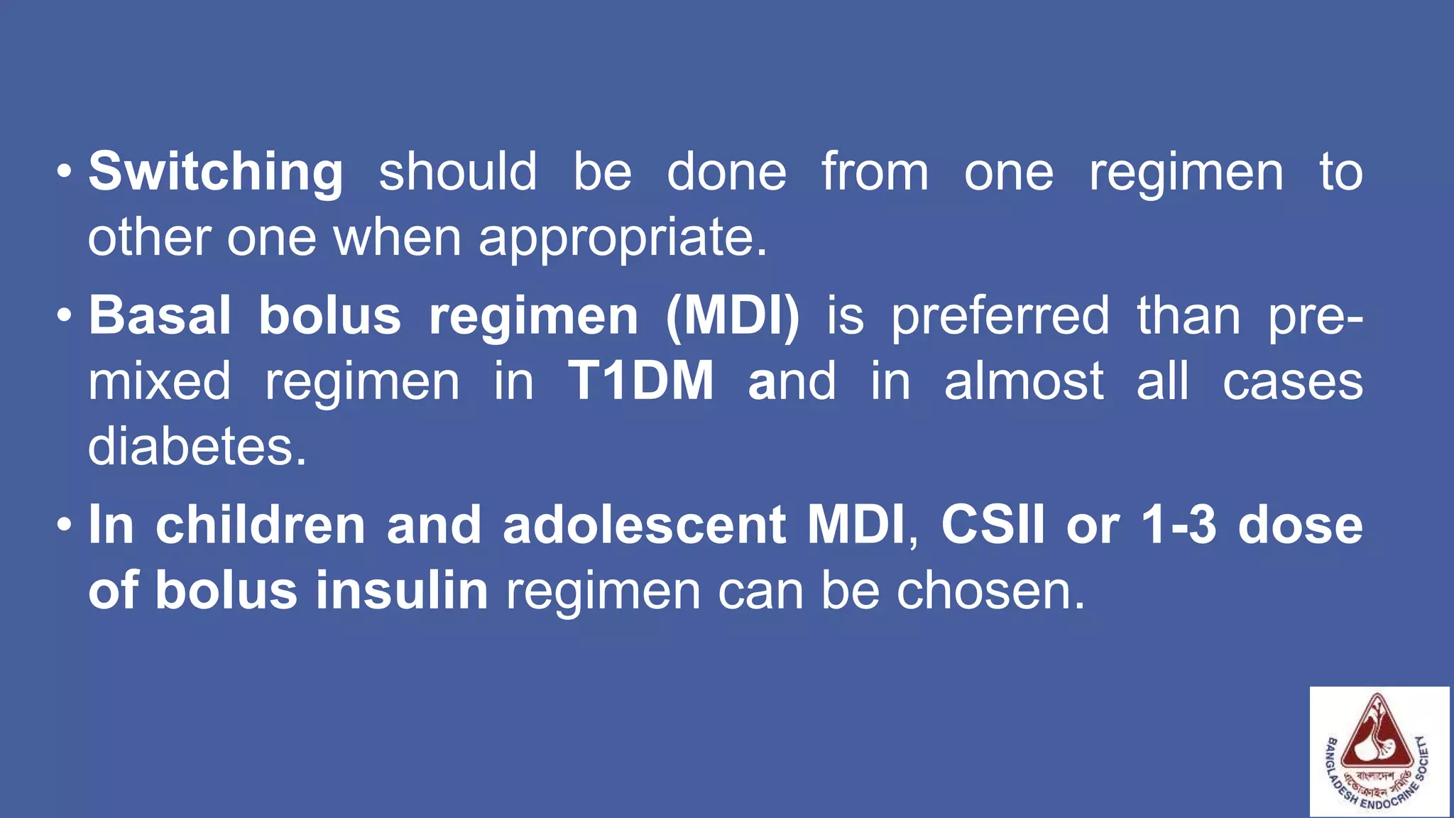 Insulin guideline of BES- Dr Selim | PPTX