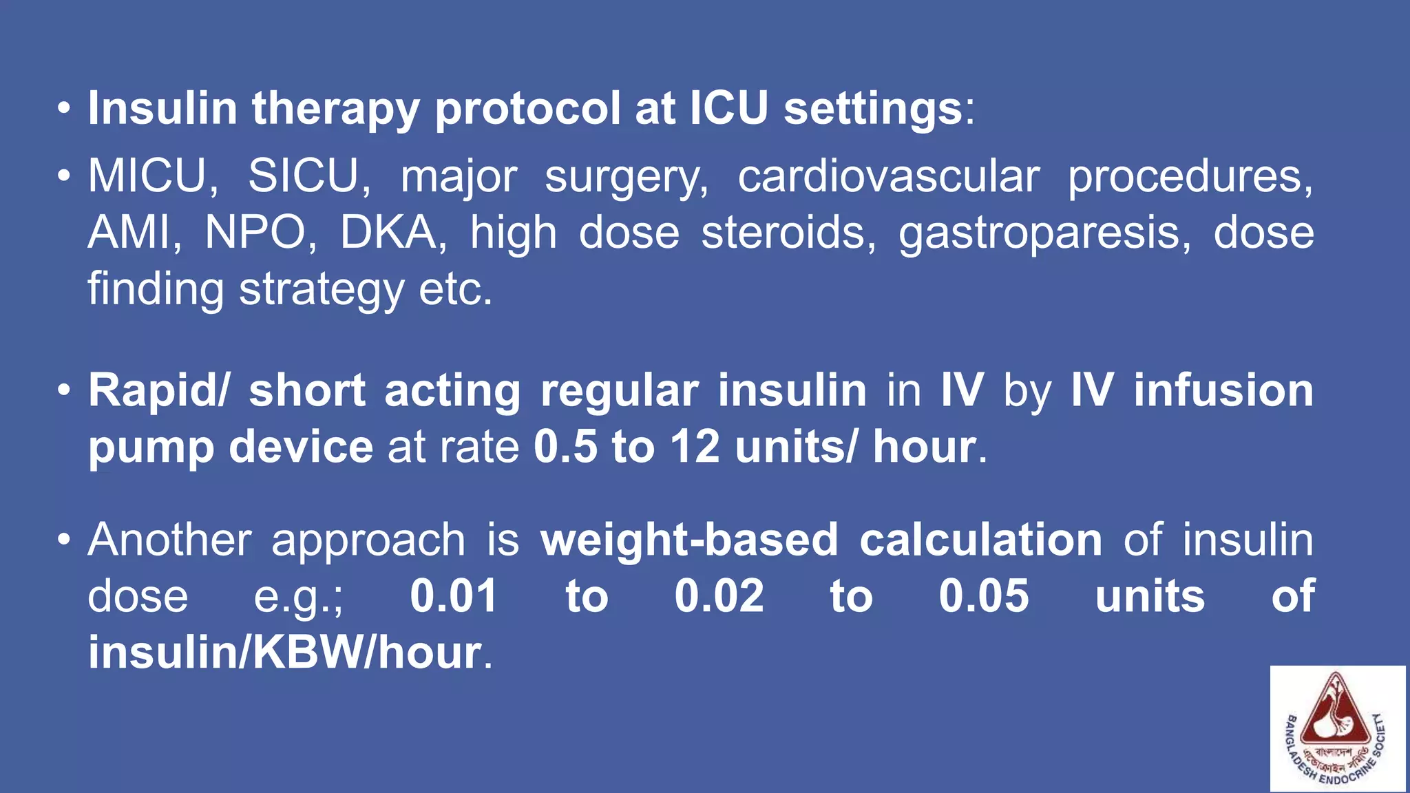 Insulin guideline of BES- Dr Selim | PPTX