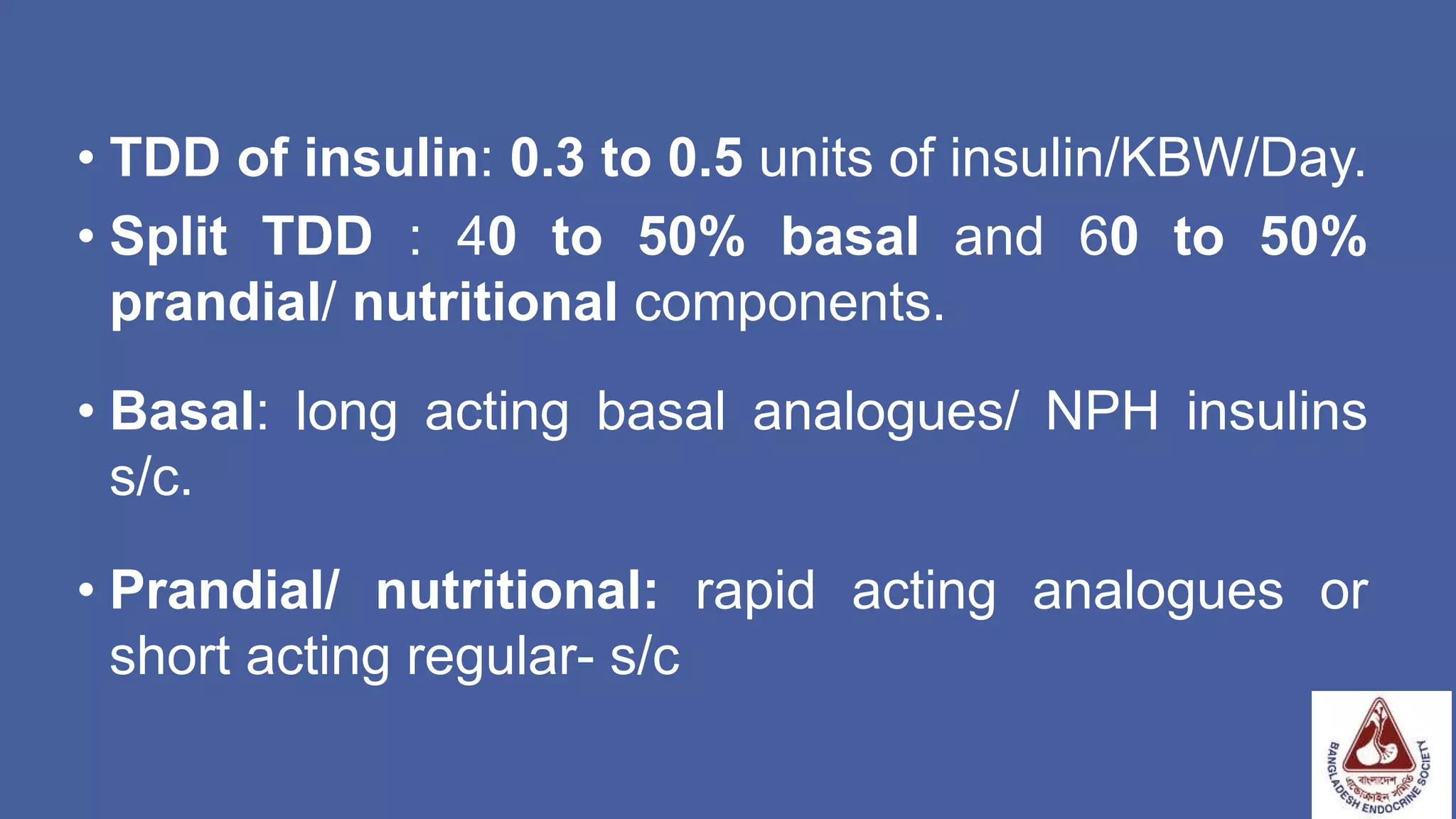 Insulin guideline of BES- Dr Selim | PPTX