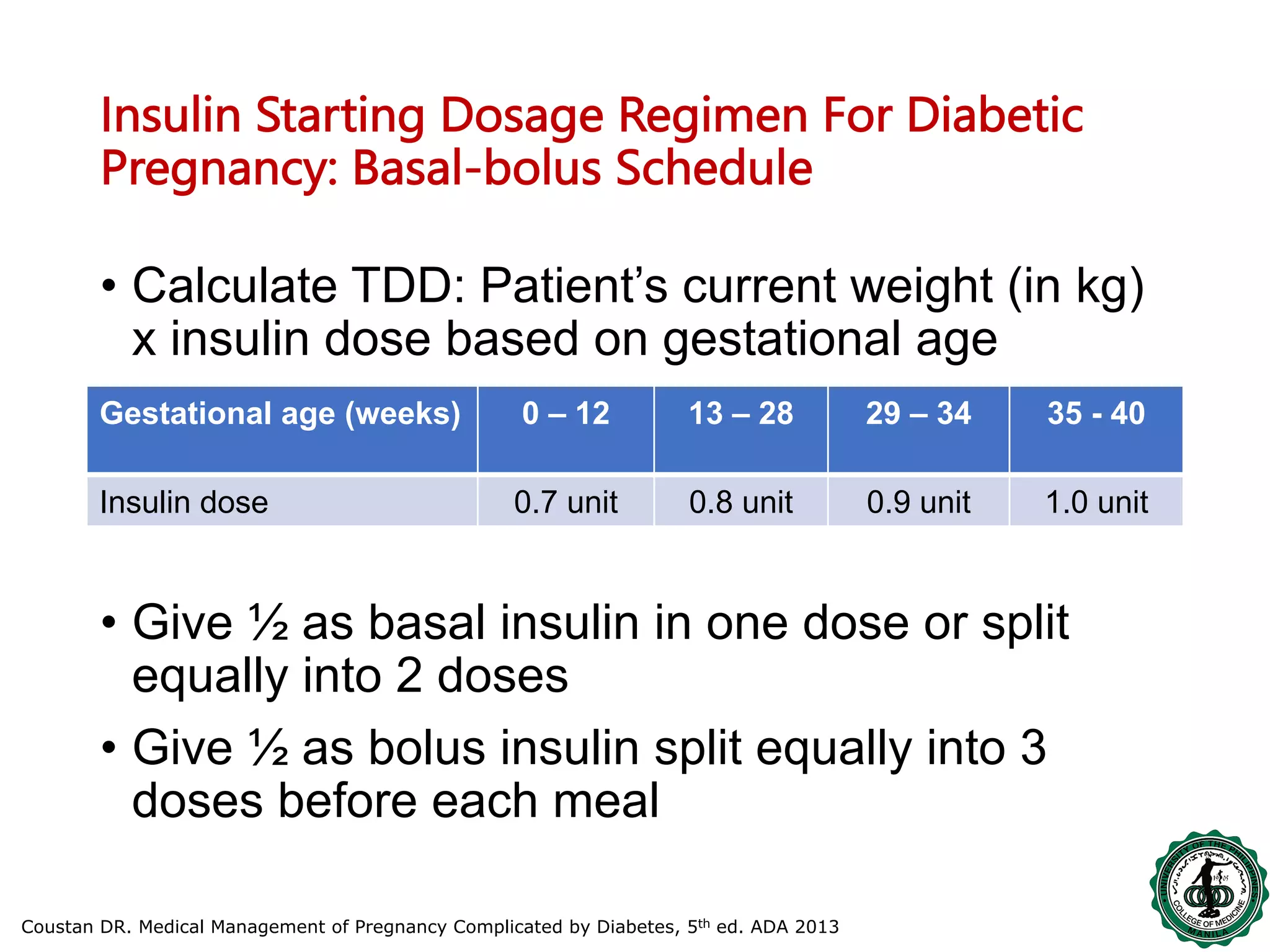 Insulin in hyperglycemia in pregnancy | PDF