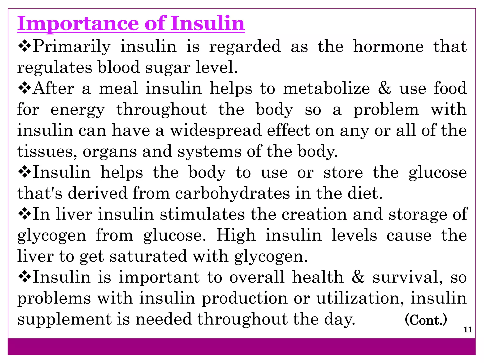 Insulin Medication: A Detailed Study | PPTX