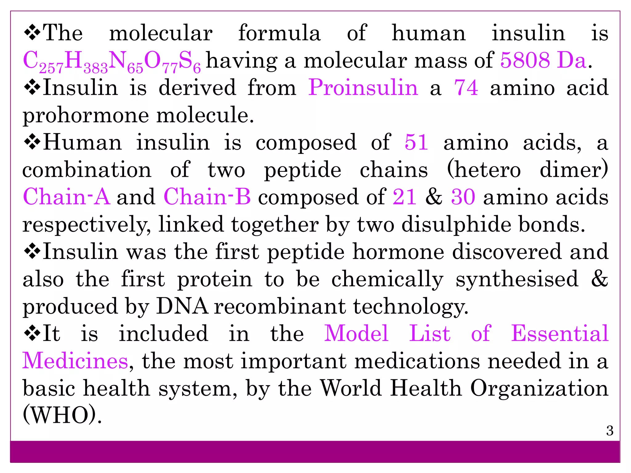 Insulin Medication: A Detailed Study | PPTX