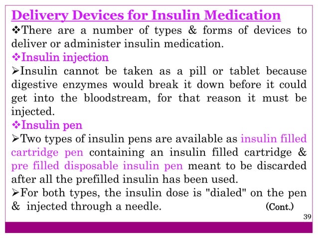 Insulin Medication: A Detailed Study | PPT