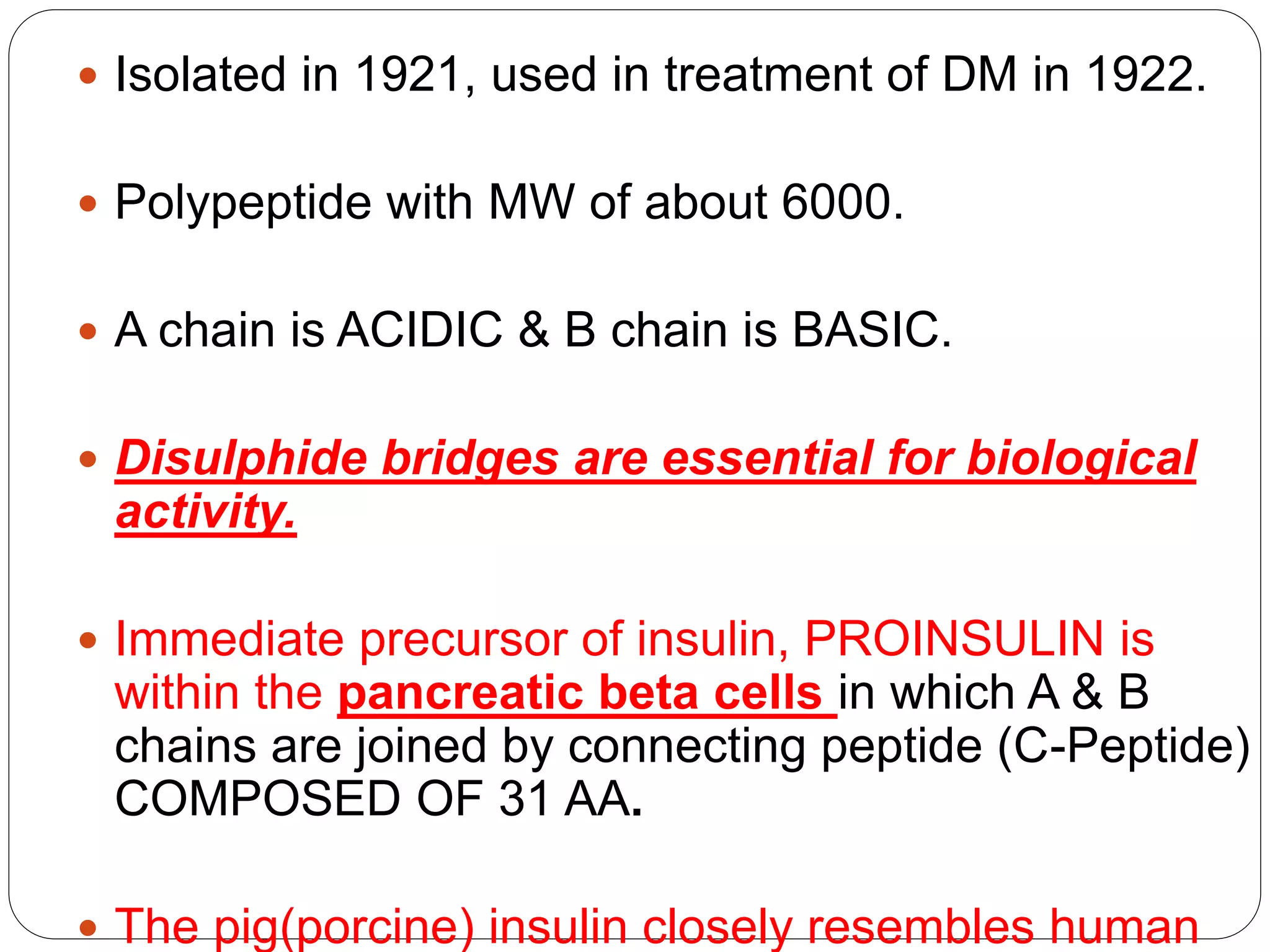 Insulin & Oral Hypoglycemic Agents. | PPTX