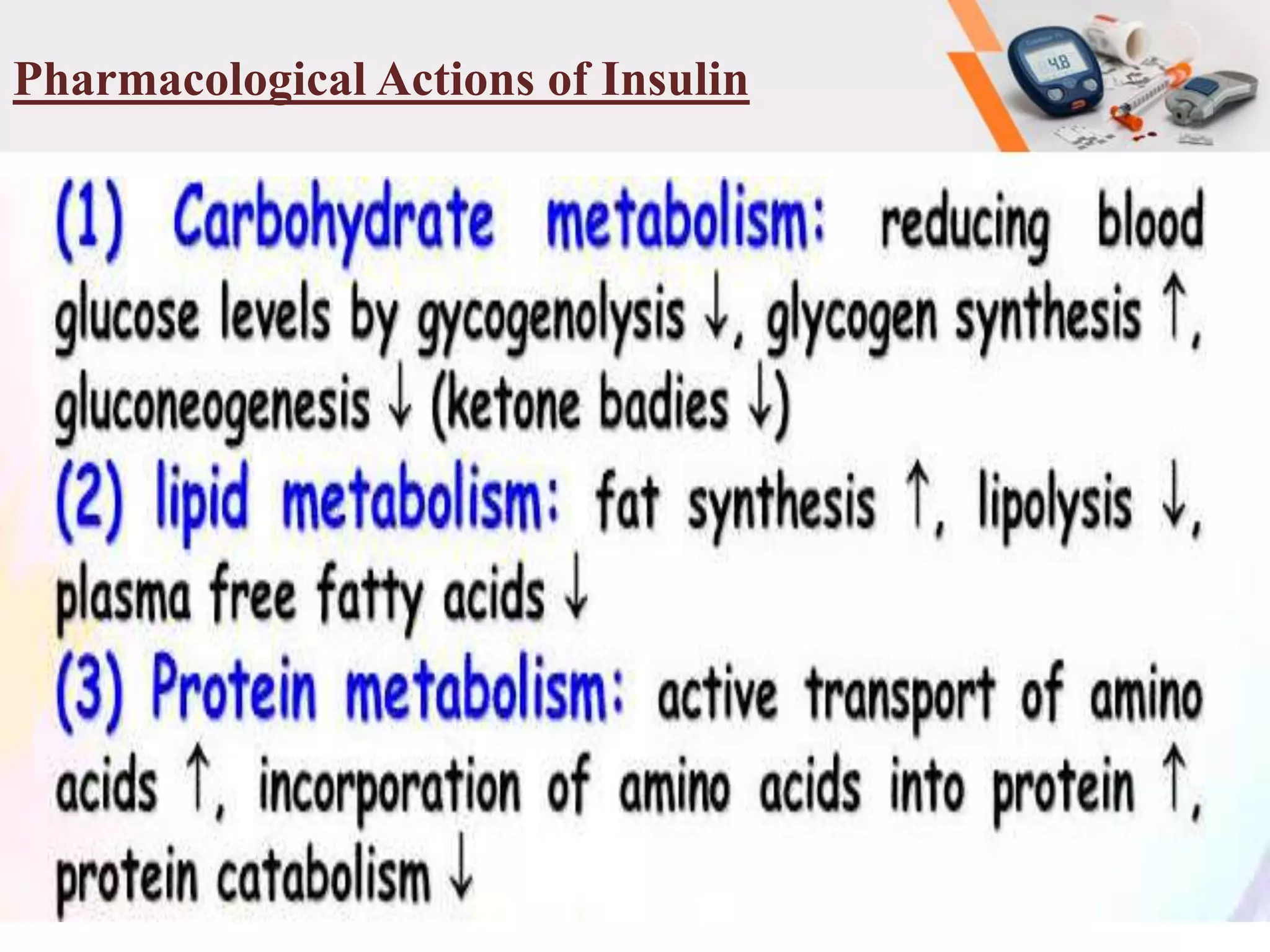 Insulin Pharmacological Actions, Mechanical of Action, Uses and Adverse ...