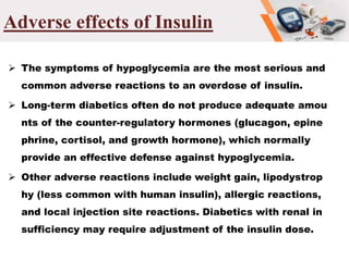 Insulin Pharmacological Actions, Mechanical of Action, Uses and Adverse ...
