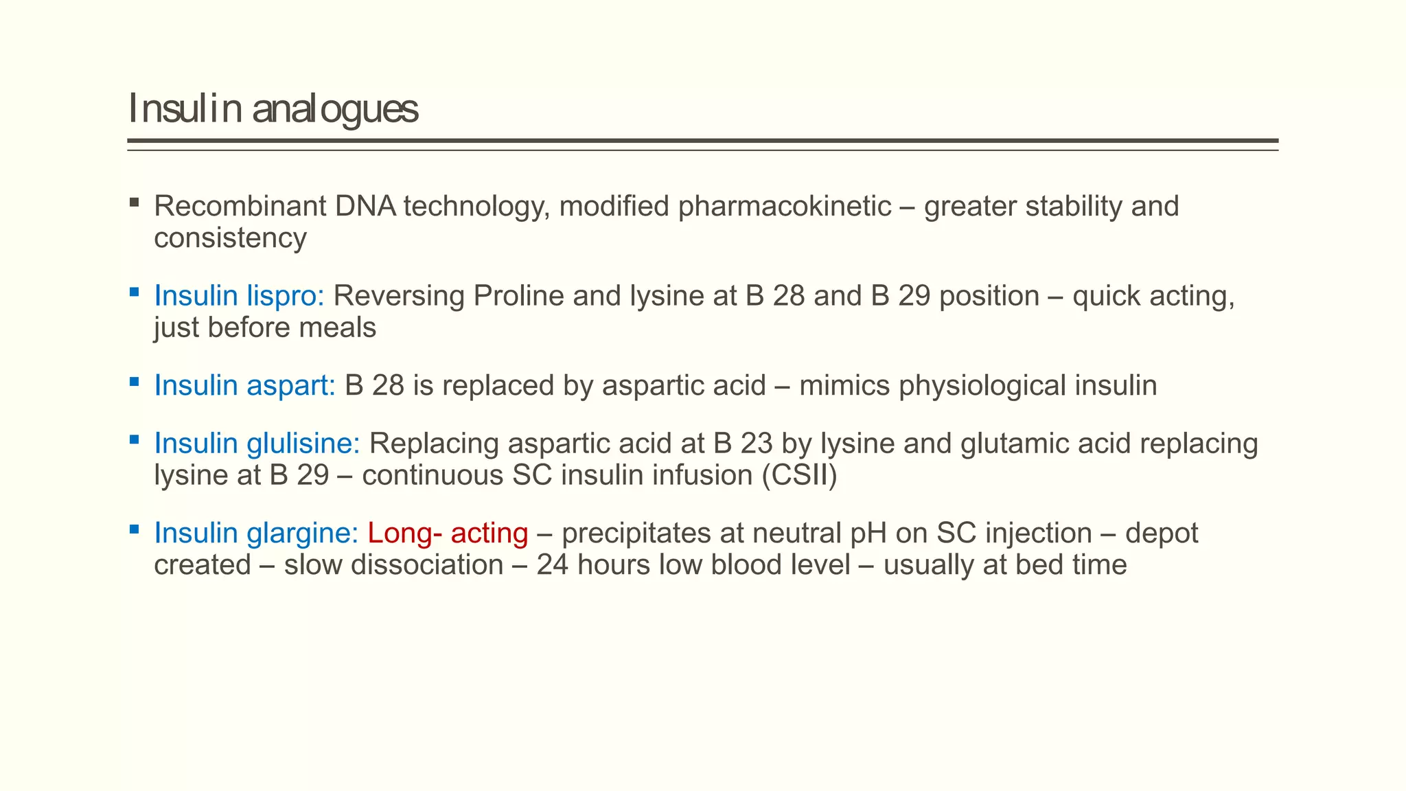 Insulin pharmacology | PPT