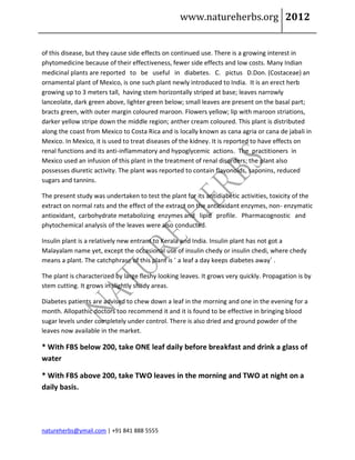 Insulin plant costus pictus | PDF