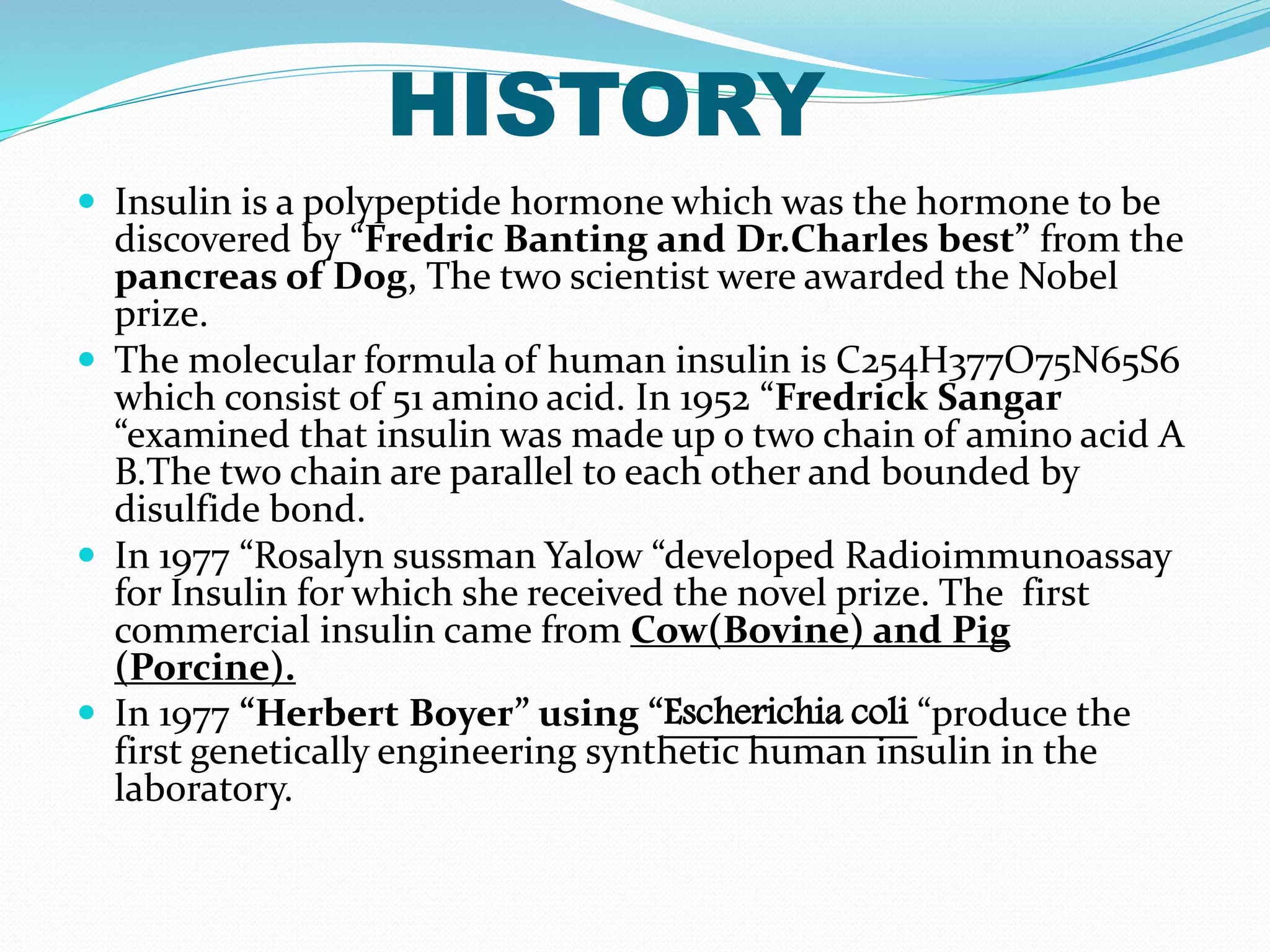 Insulin presentation | PPTX