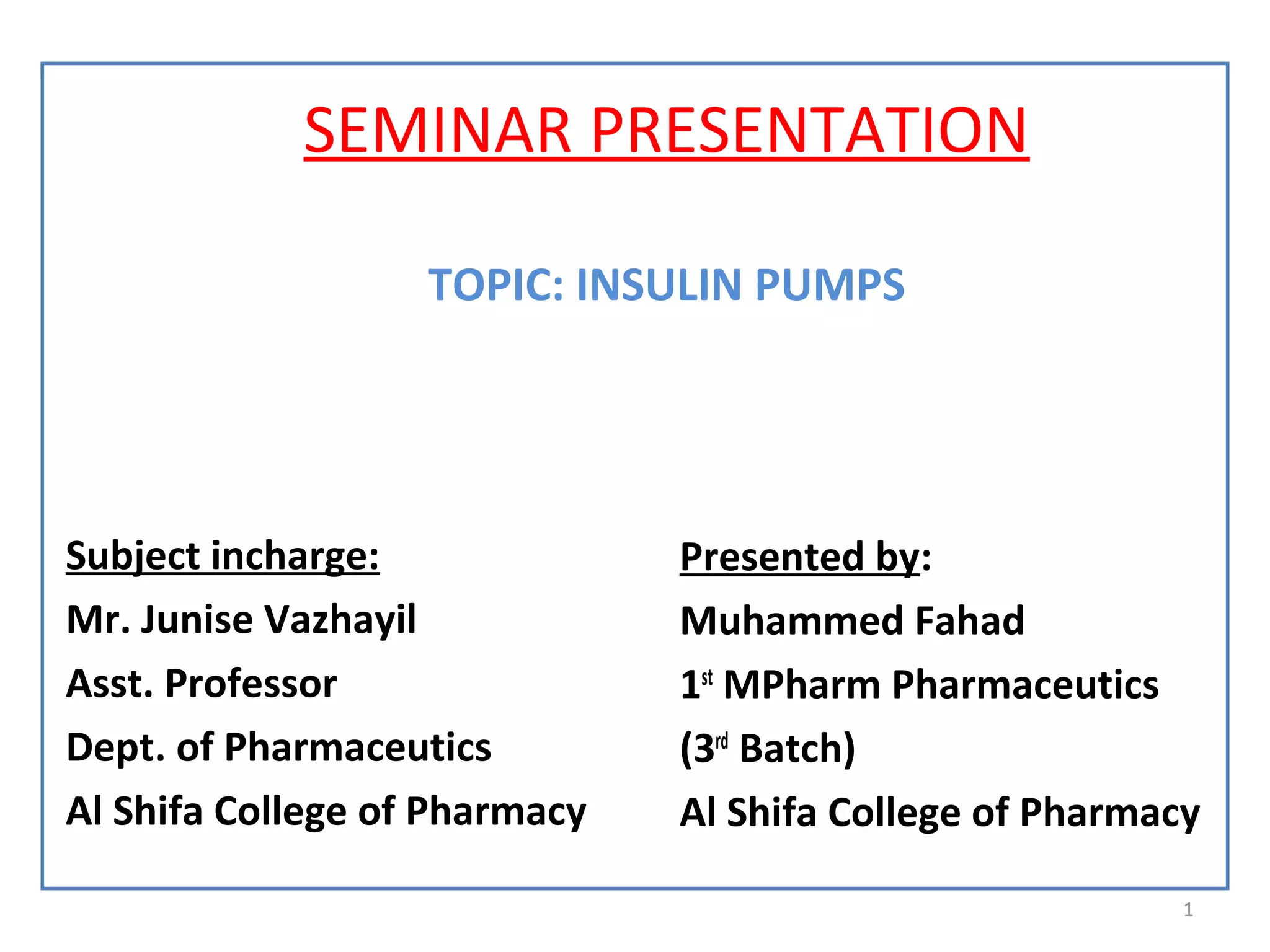 Insulin Pump | PPT