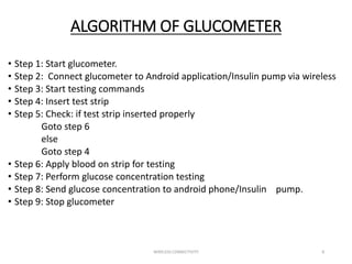 WIRELESS CONNECTIVITY TO BLOOD GLUCOSE MEASURING SYSTEM | PPT