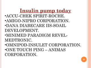 Insulin pump | PPT | Endocrine and Metabolic Diseases | Diseases and Conditions