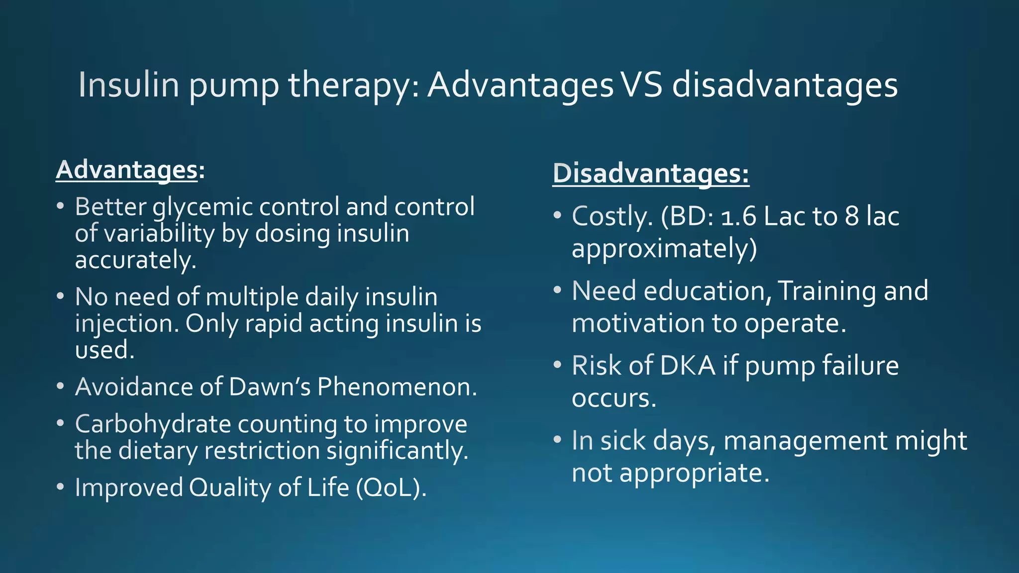 Insulin pump therapy | PPTX | Diabetes | Diseases and Conditions