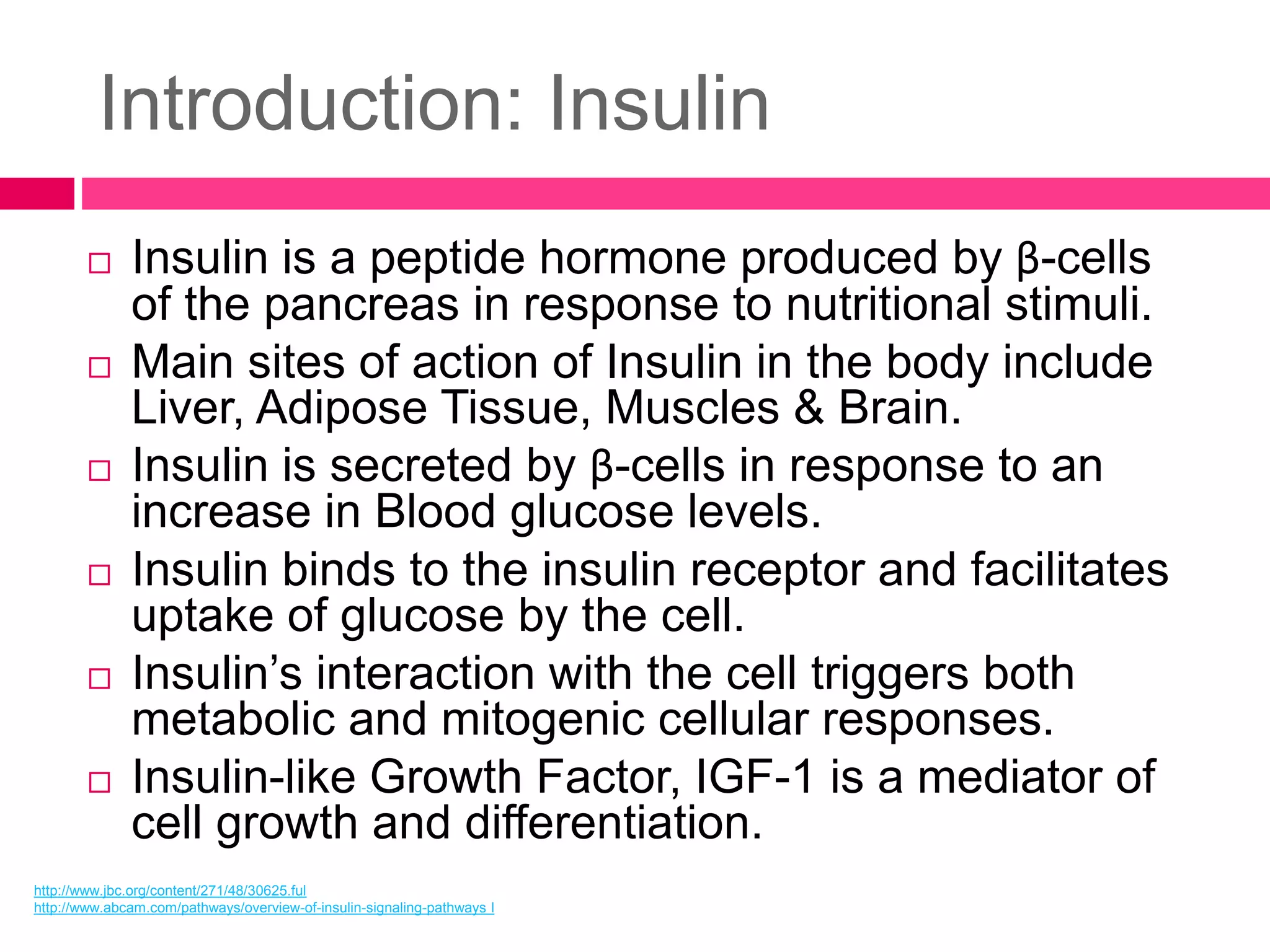 Insulin receptor and mechanism of signalling | PPTX