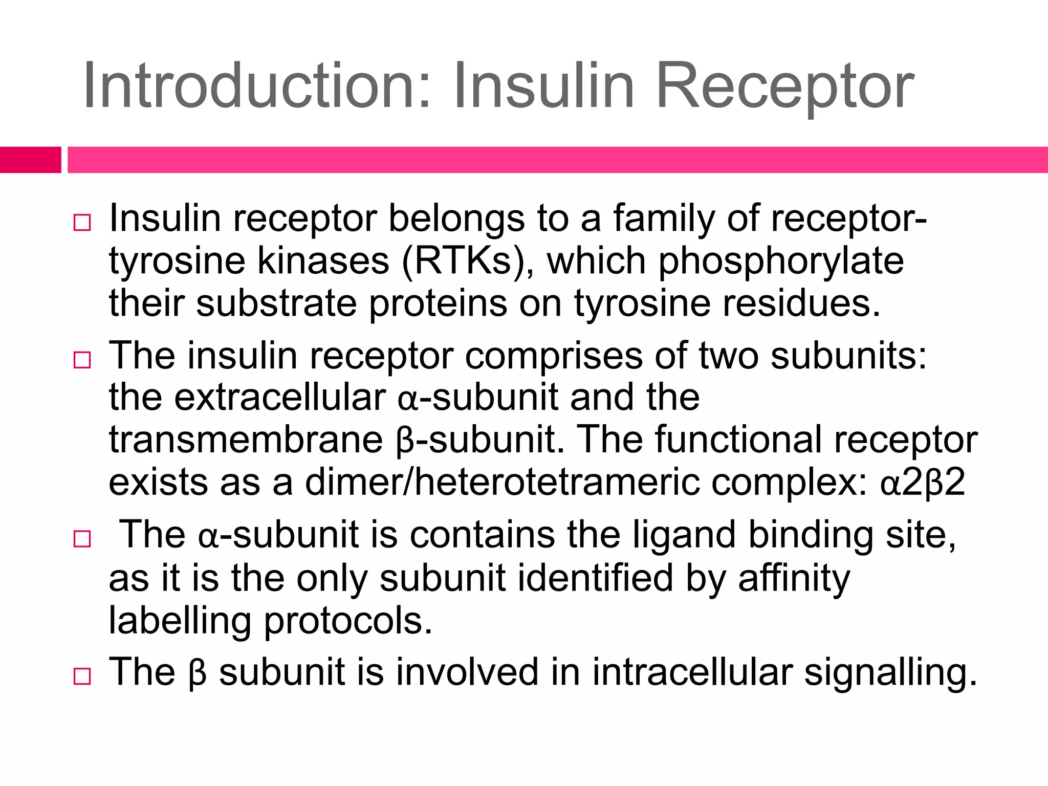 Insulin receptor and mechanism of signalling | PPTX