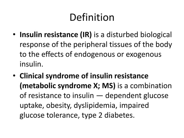 Insulin resistance for the complicated ones | PPT