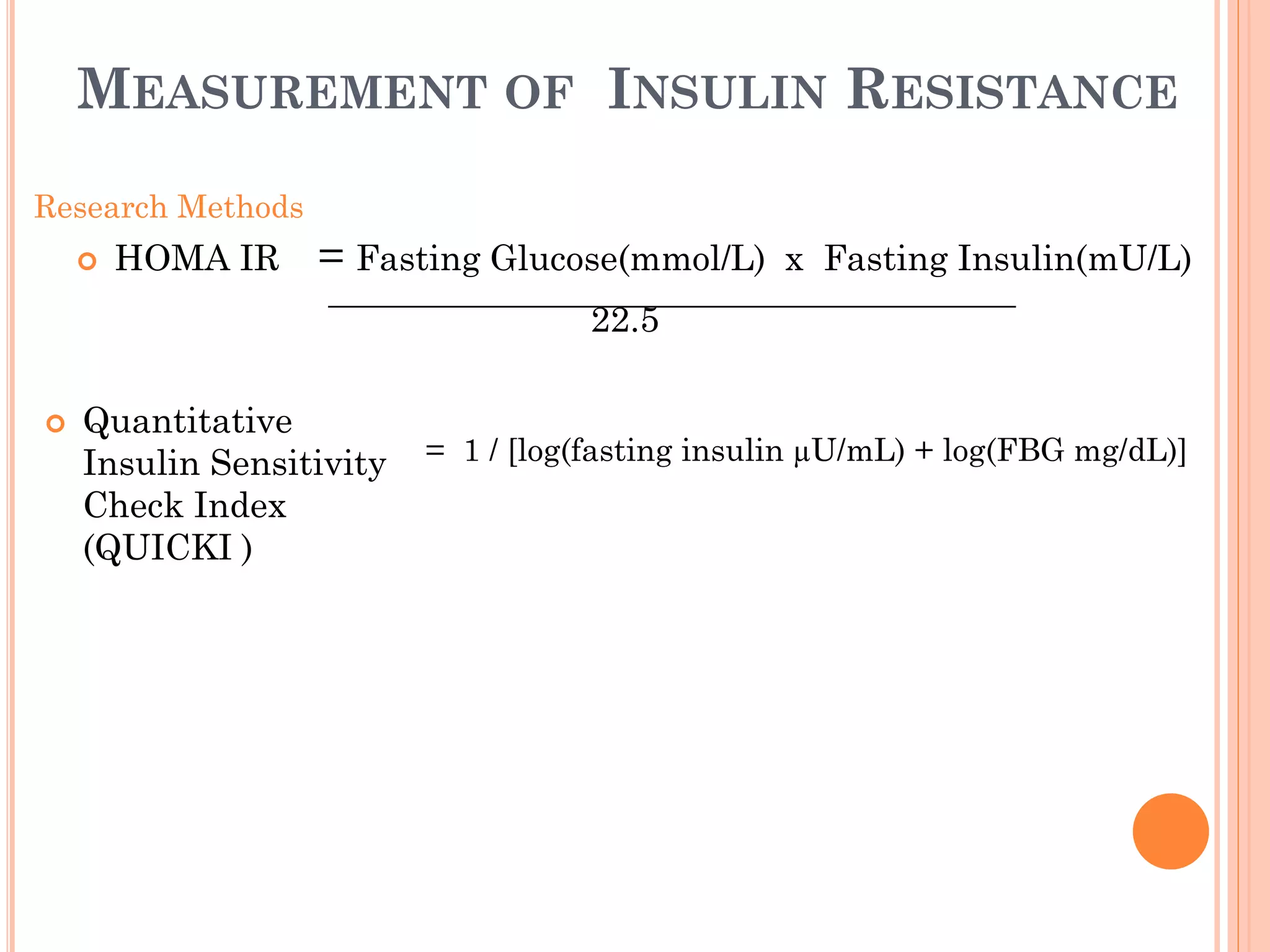 Insulin resistance causes and consequences | PPTX