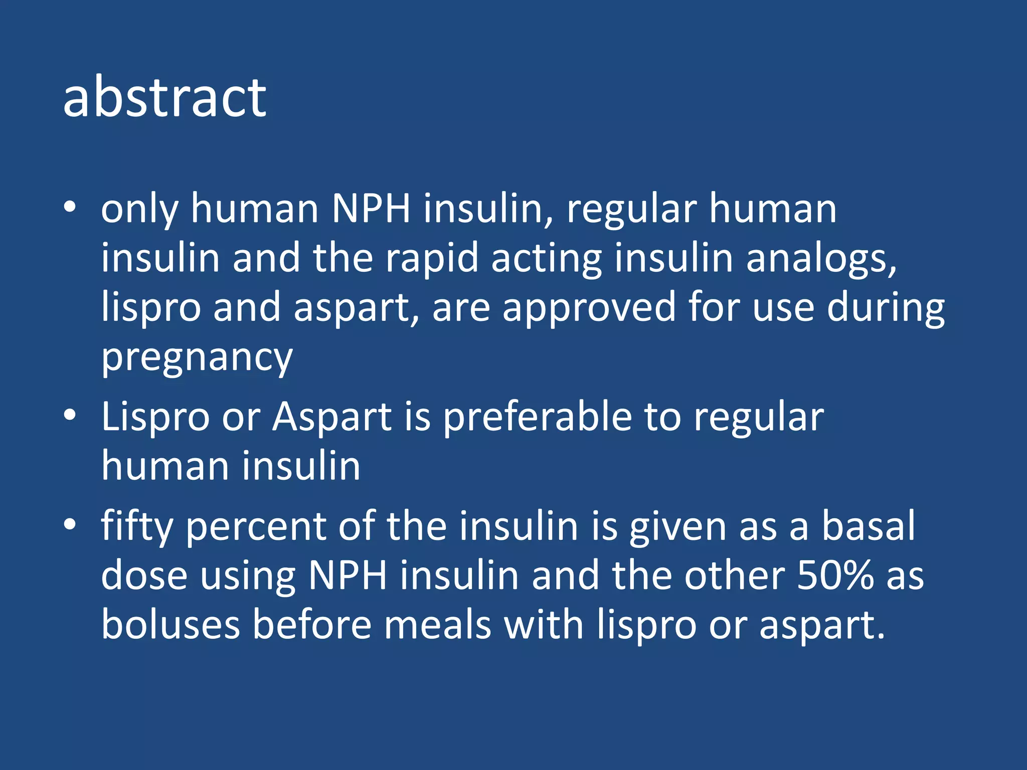 Insulin Therapy in Pregnant Women | PPTX