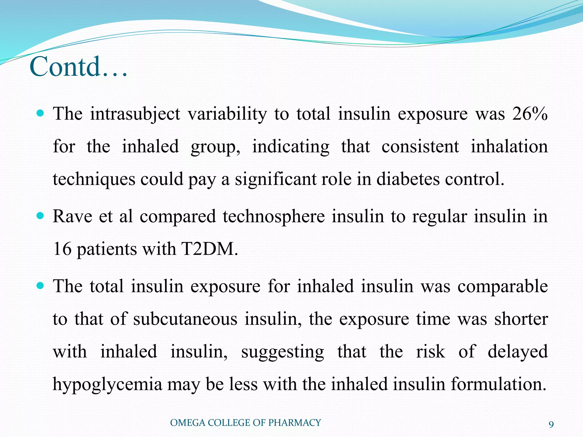 Insulin through inhalation ppt | PPTX