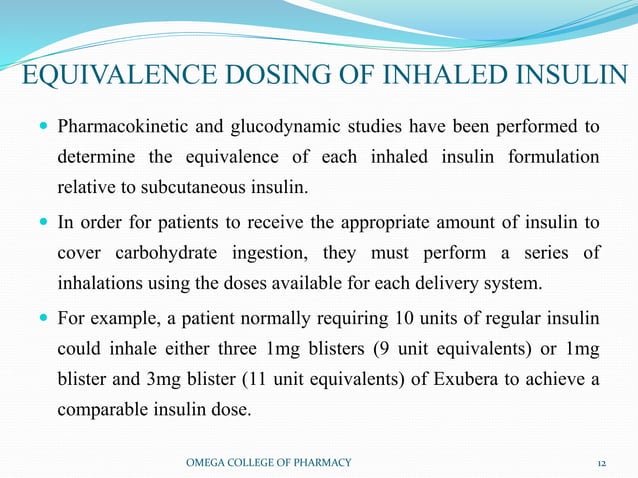 Insulin through inhalation ppt | PPTX | Diabetes | Diseases and Conditions