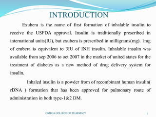 Insulin through inhalation ppt | PPTX