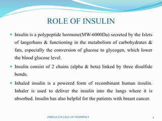 Insulin through inhalation ppt | PPTX