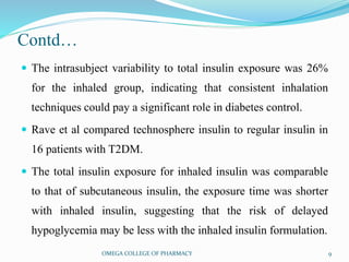 Insulin through inhalation ppt | PPTX | Diabetes | Diseases and Conditions