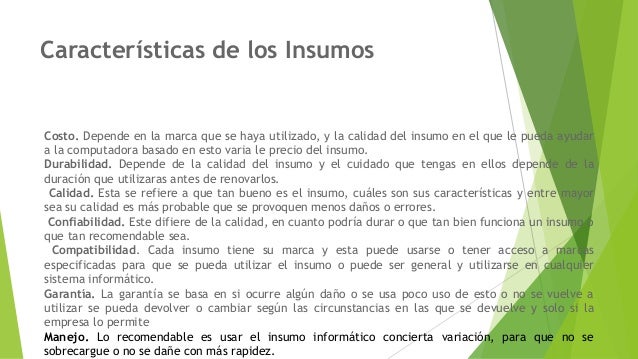 Insumos